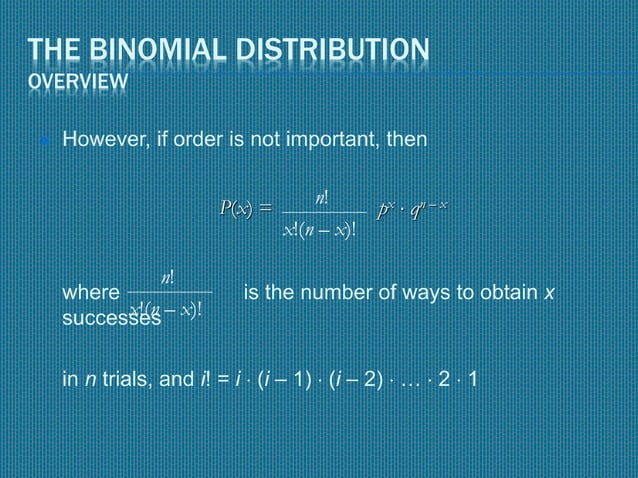 The binomial distributions | PPTX