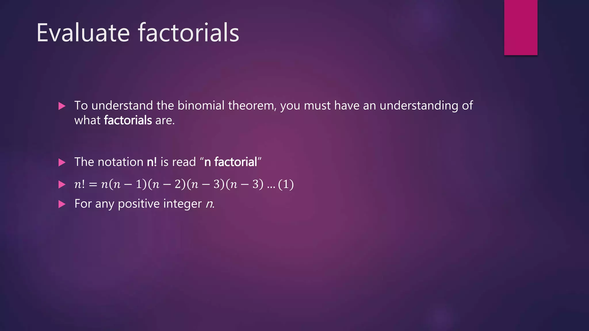 The binomial theorem | PPT