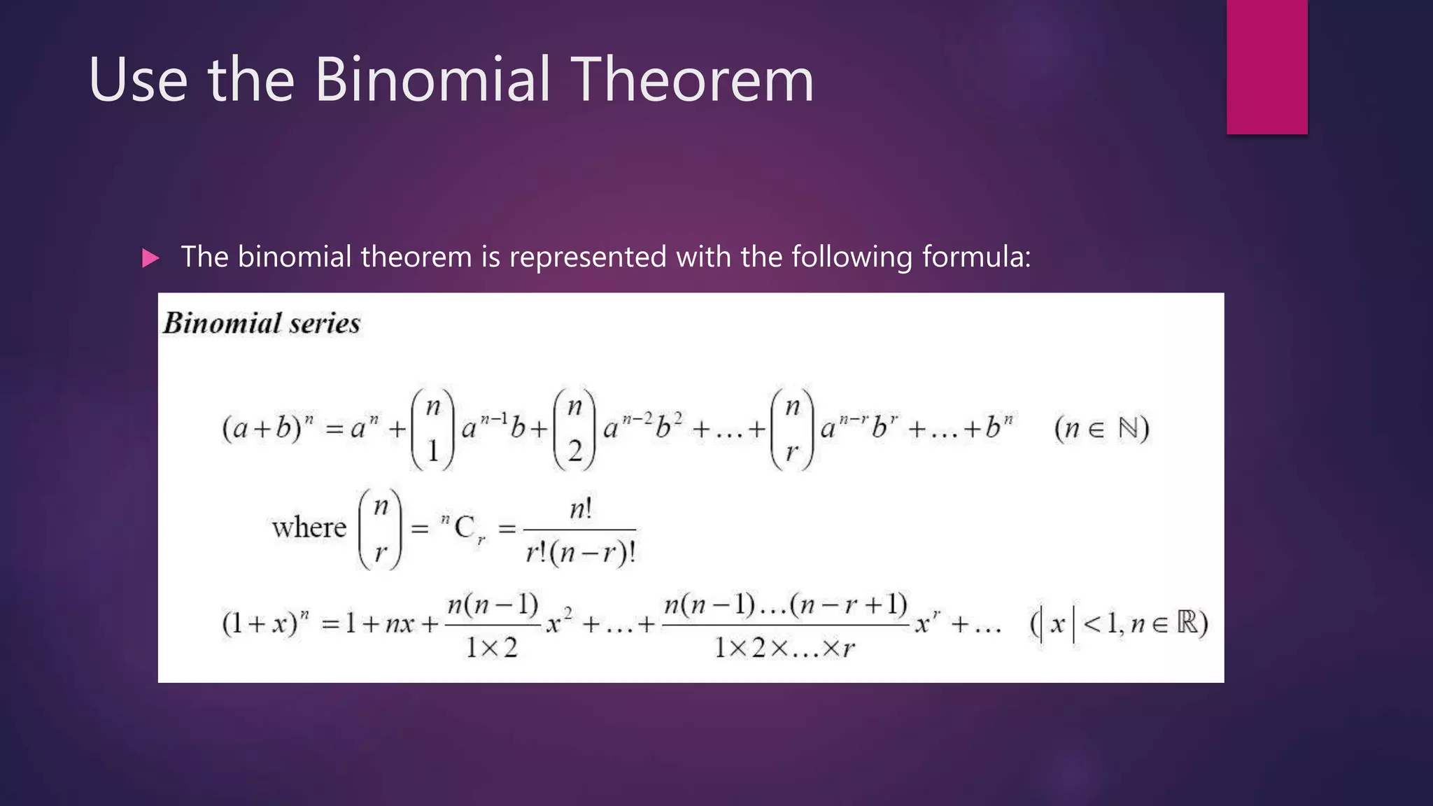 The binomial theorem | PPT