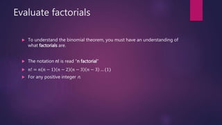 The binomial theorem | PPT