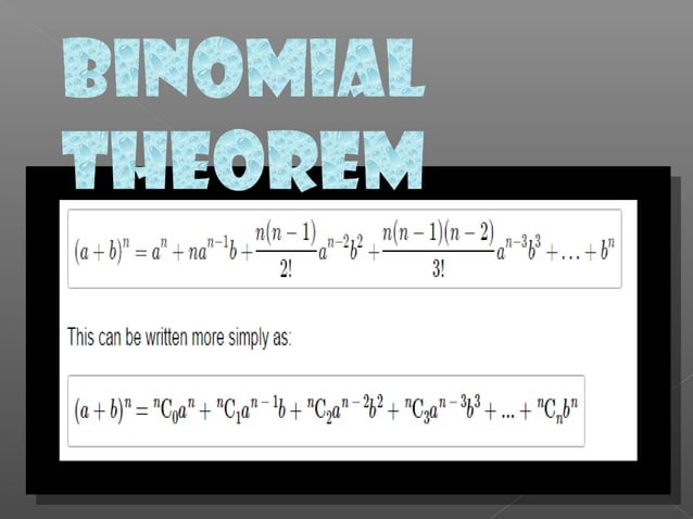 The binomial theorem class 11 maths | PPT