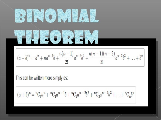 The binomial theorem class 11 maths