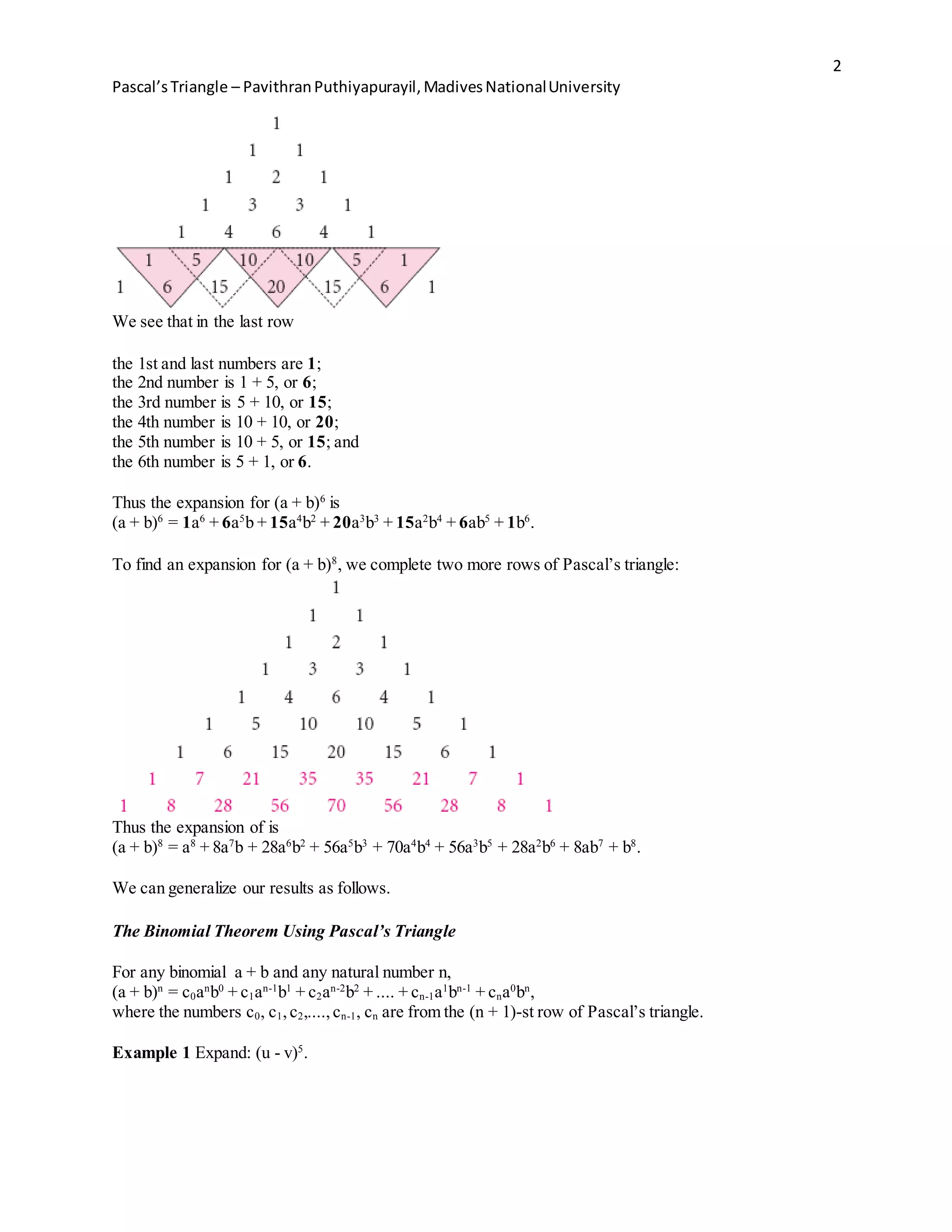 The binomial theorem | DOCX | Physics | Science