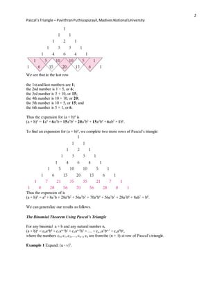 The binomial theorem | DOCX | Physics | Science