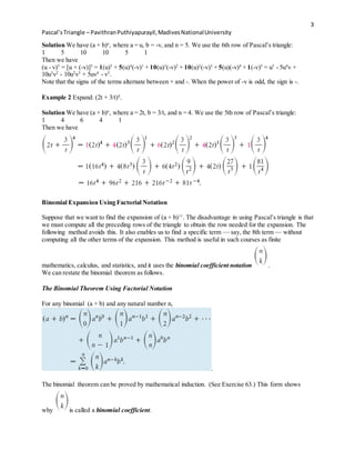The binomial theorem | DOCX | Physics | Science