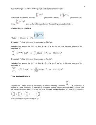 The binomial theorem | DOCX | Physics | Science