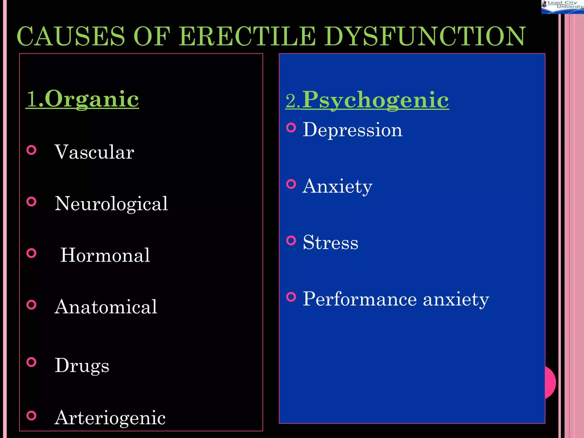 The biochemistry of penile erectile function and dysfunction | PPT