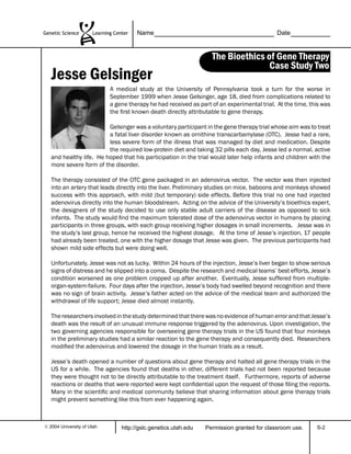 The Bioethics Of Gene Therapy | PDF