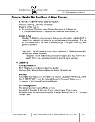 The Bioethics Of Gene Therapy | PDF | Genetics | Science