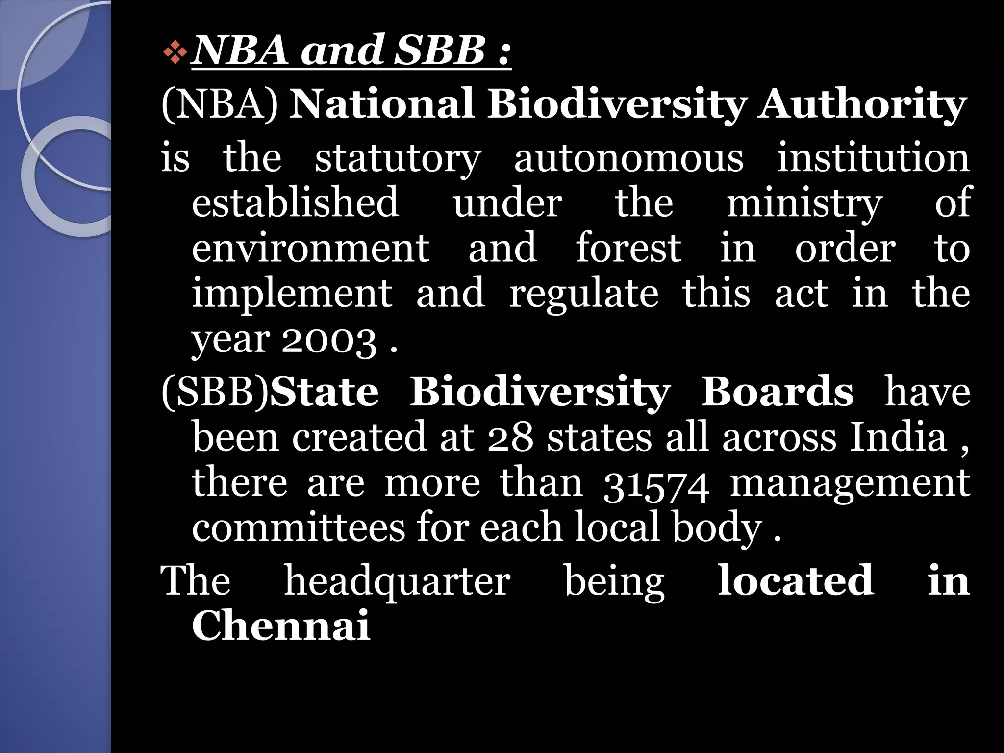 The biological diversity act | PPTX