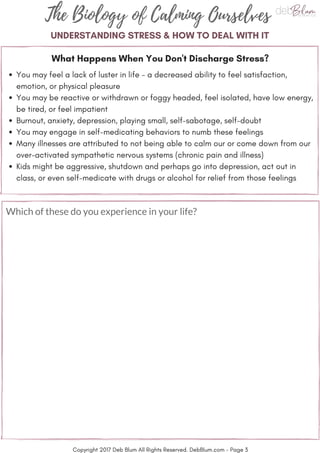 The Biology of Calming Ourselves Workbook | PDF