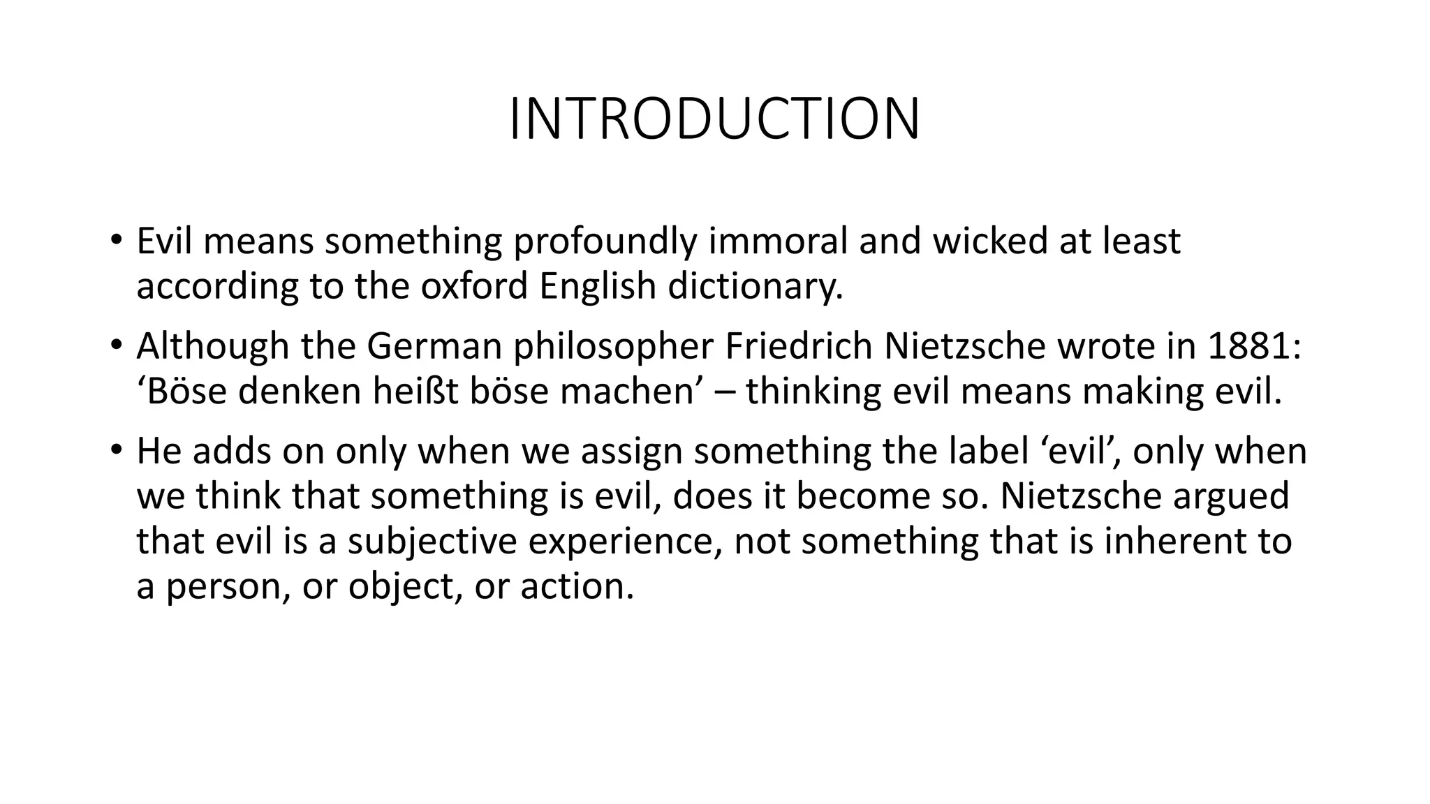 biology of evil, basic understanding of the neuropsychological basis of ...