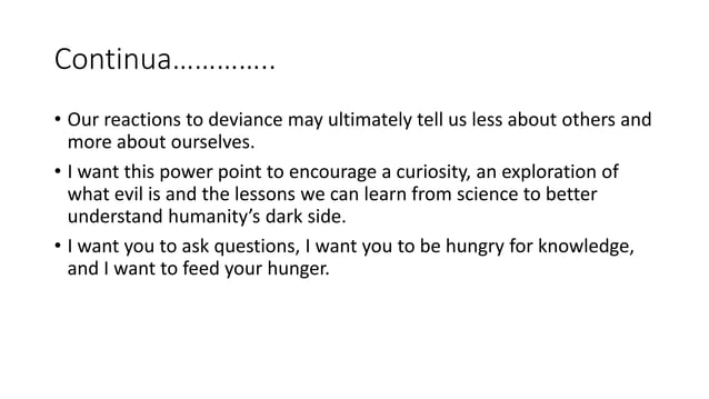 biology of evil, basic understanding of the neuropsychological basis of ...