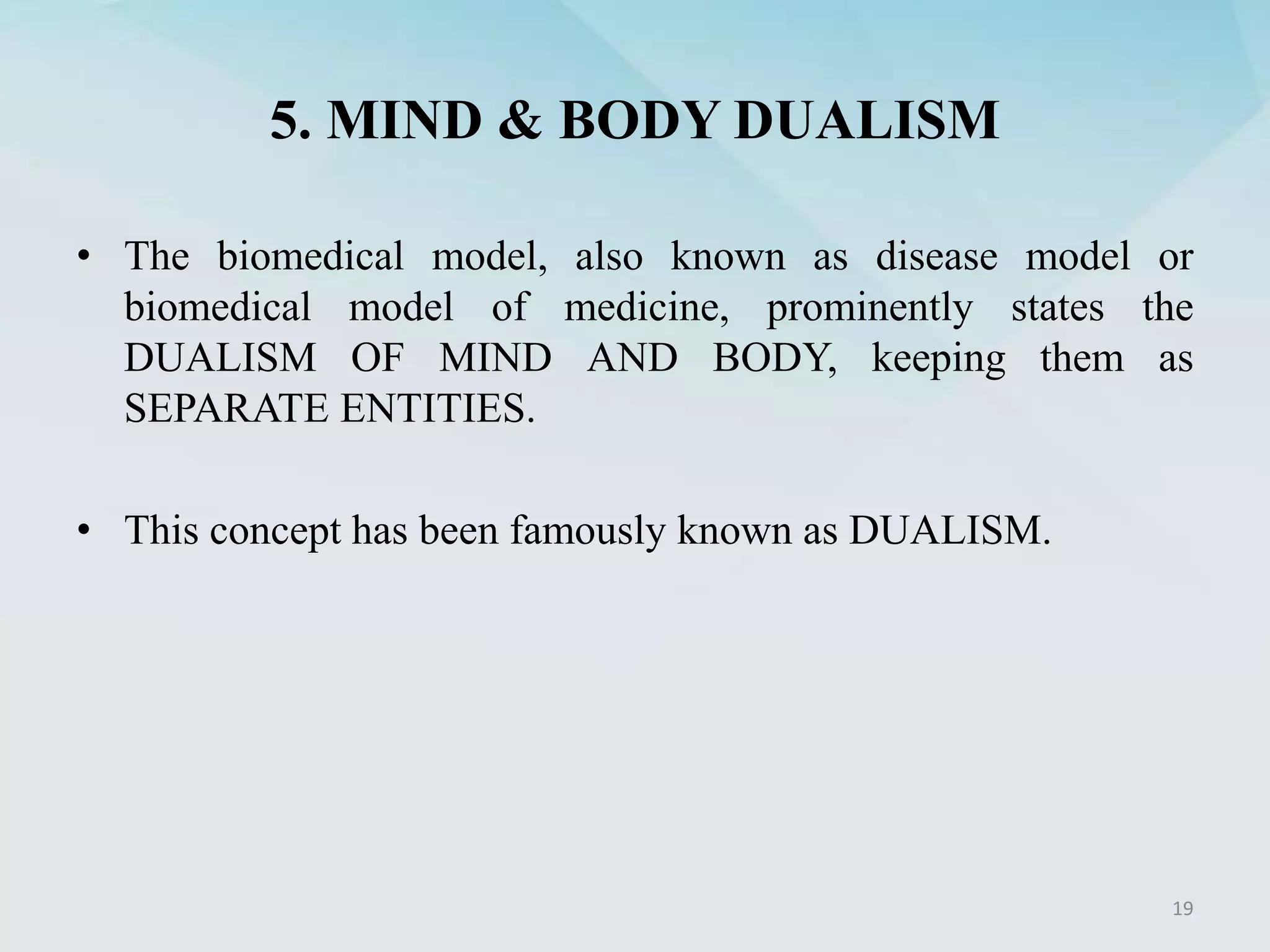 THE BIOMEDICAL MODEL OF HEALTH | PPTX