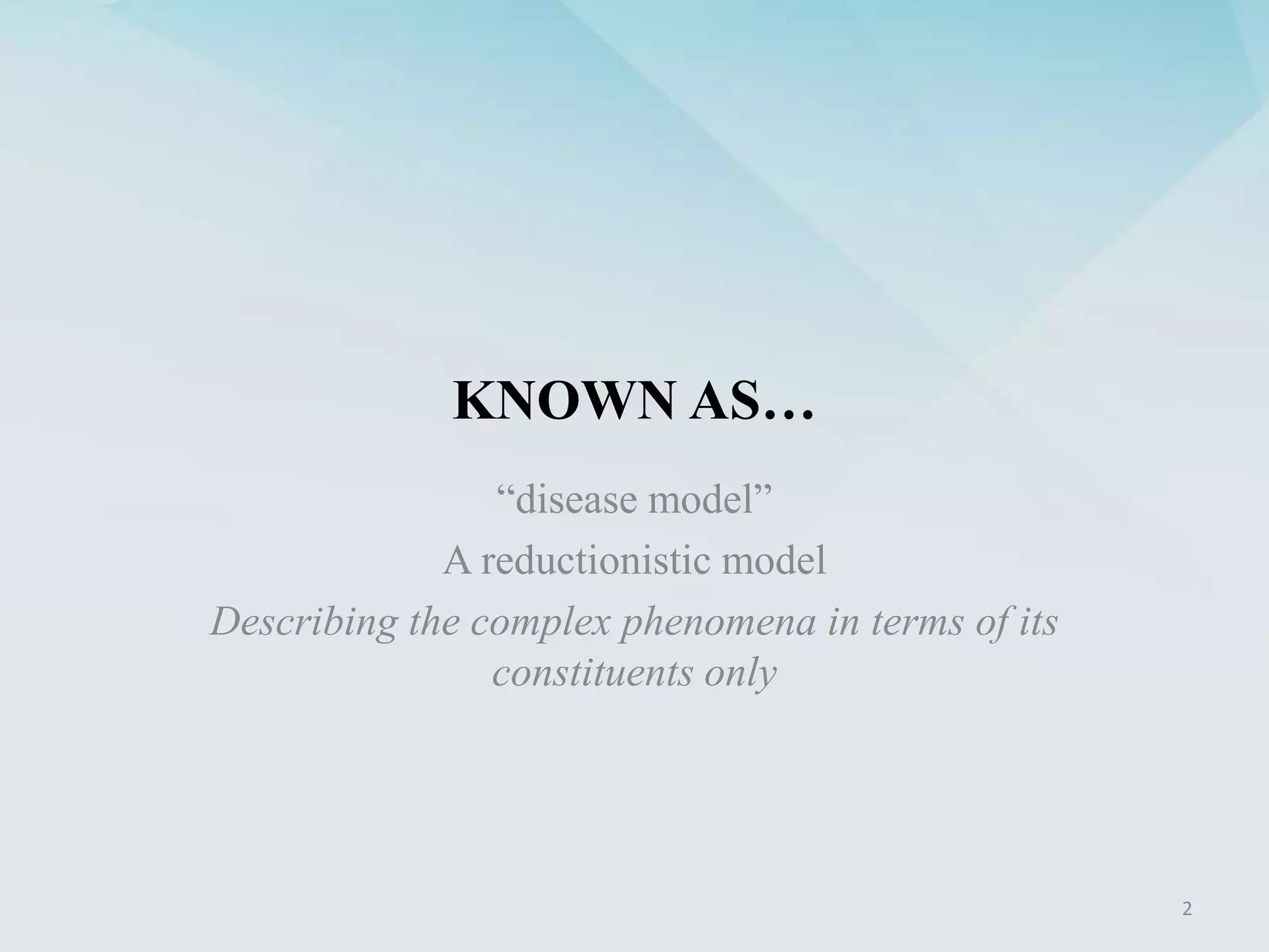 THE BIOMEDICAL MODEL OF HEALTH | PPTX