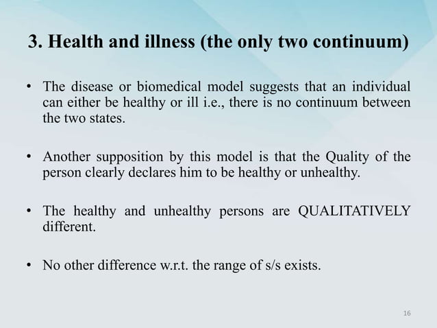 THE BIOMEDICAL MODEL OF HEALTH | PPTX