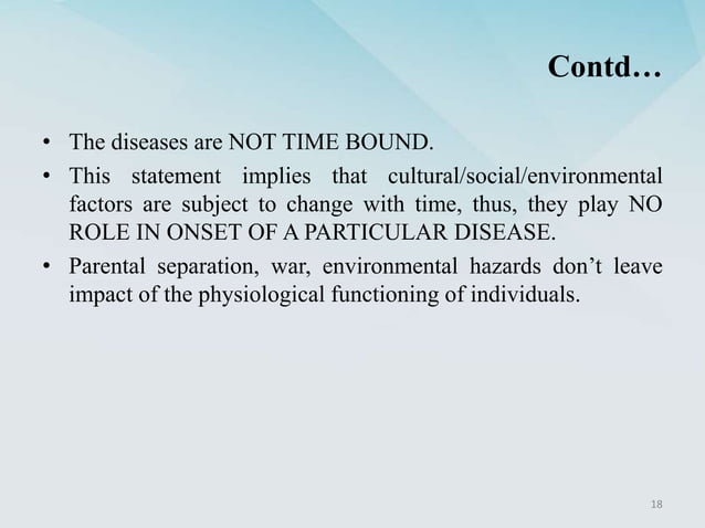 THE BIOMEDICAL MODEL OF HEALTH