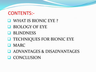 The bionic eye | PPTX