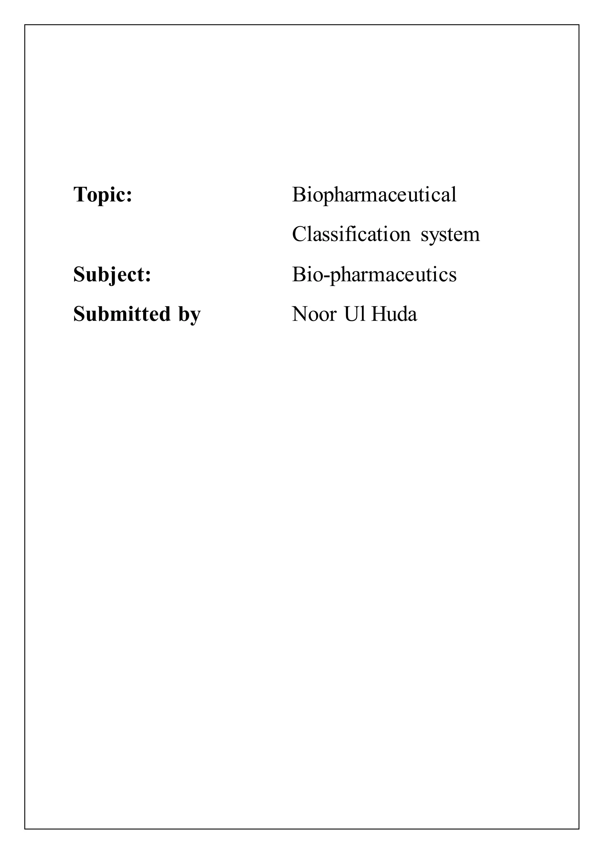 The biopharmaceutics classification system | PDF