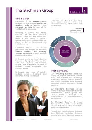 The Birchman Group Corporate Overview | PDF