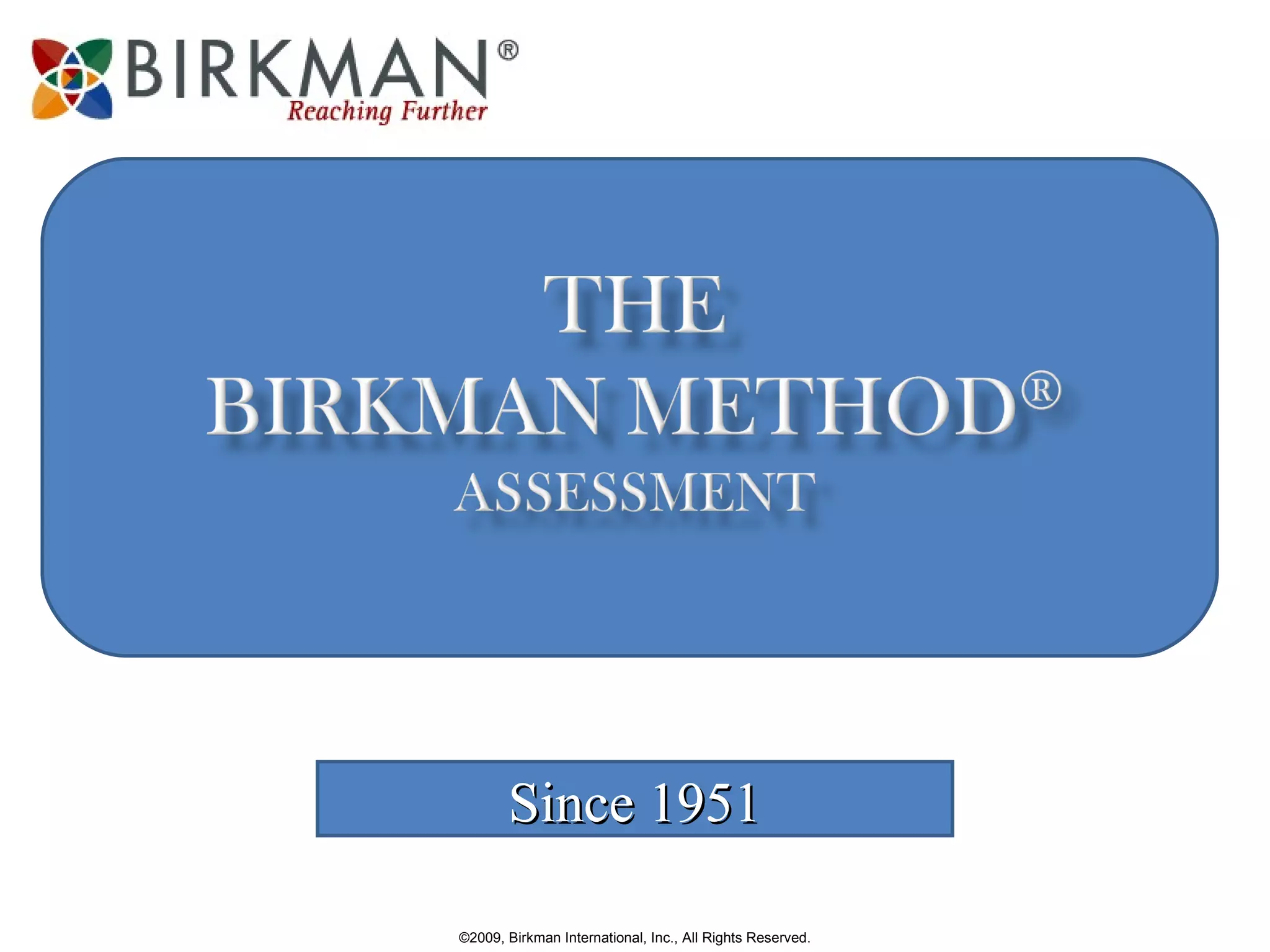 The Birkman Method | PPT | Executive Leadership & Management | Business