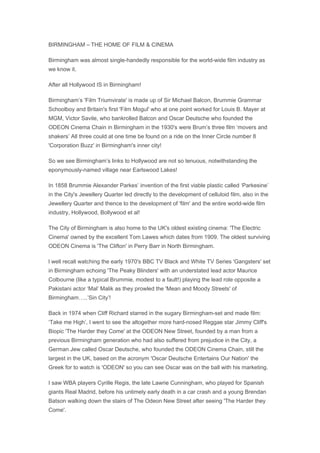 The birmingham film trail | PDF
