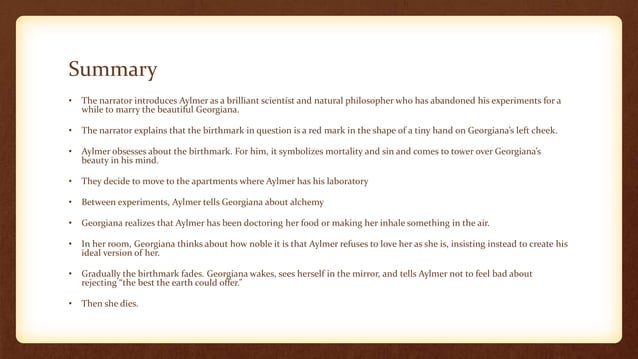 The birth mark | PPTX