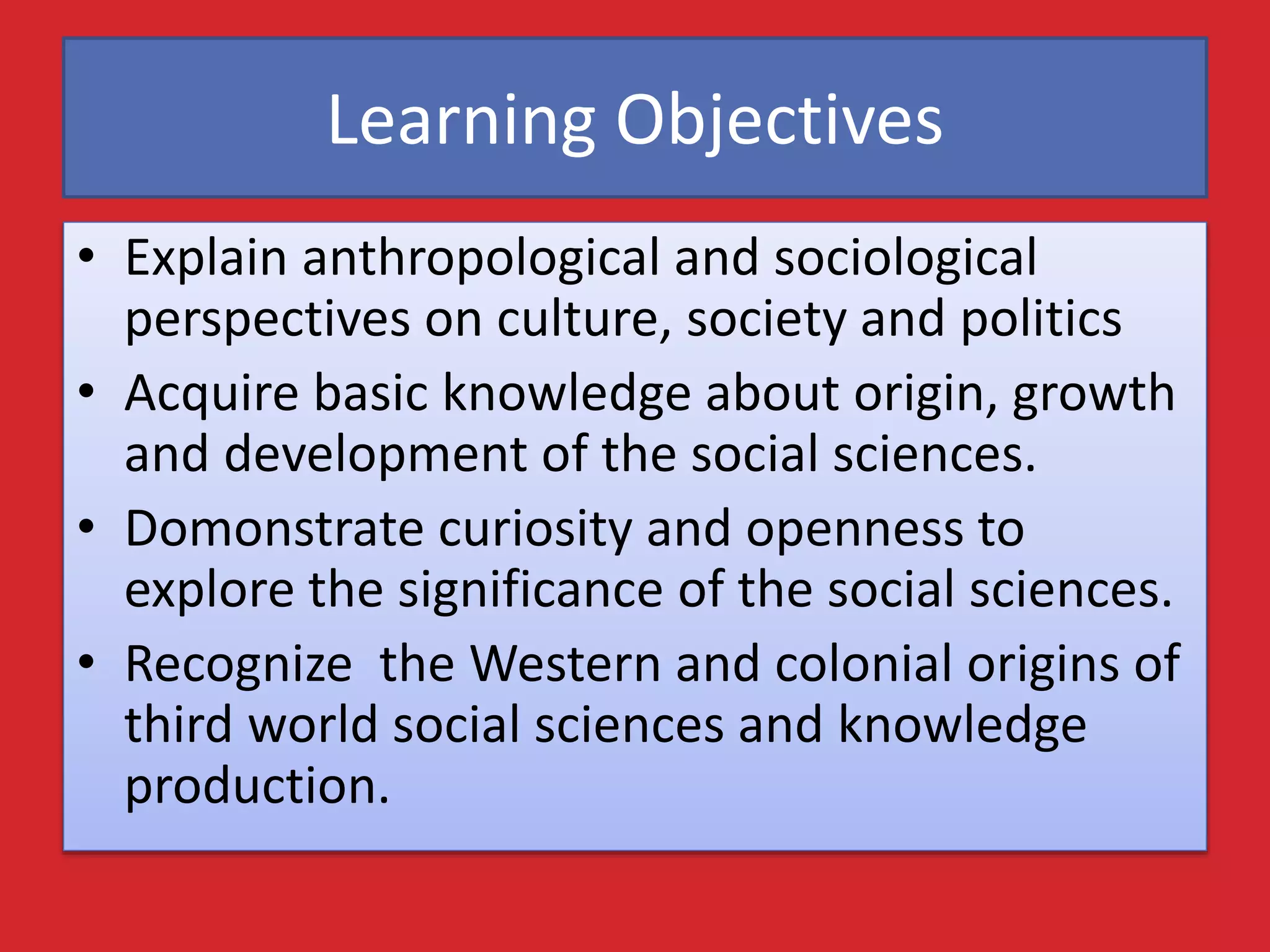 The Birth and Growth of the Social Sciences | PPTX