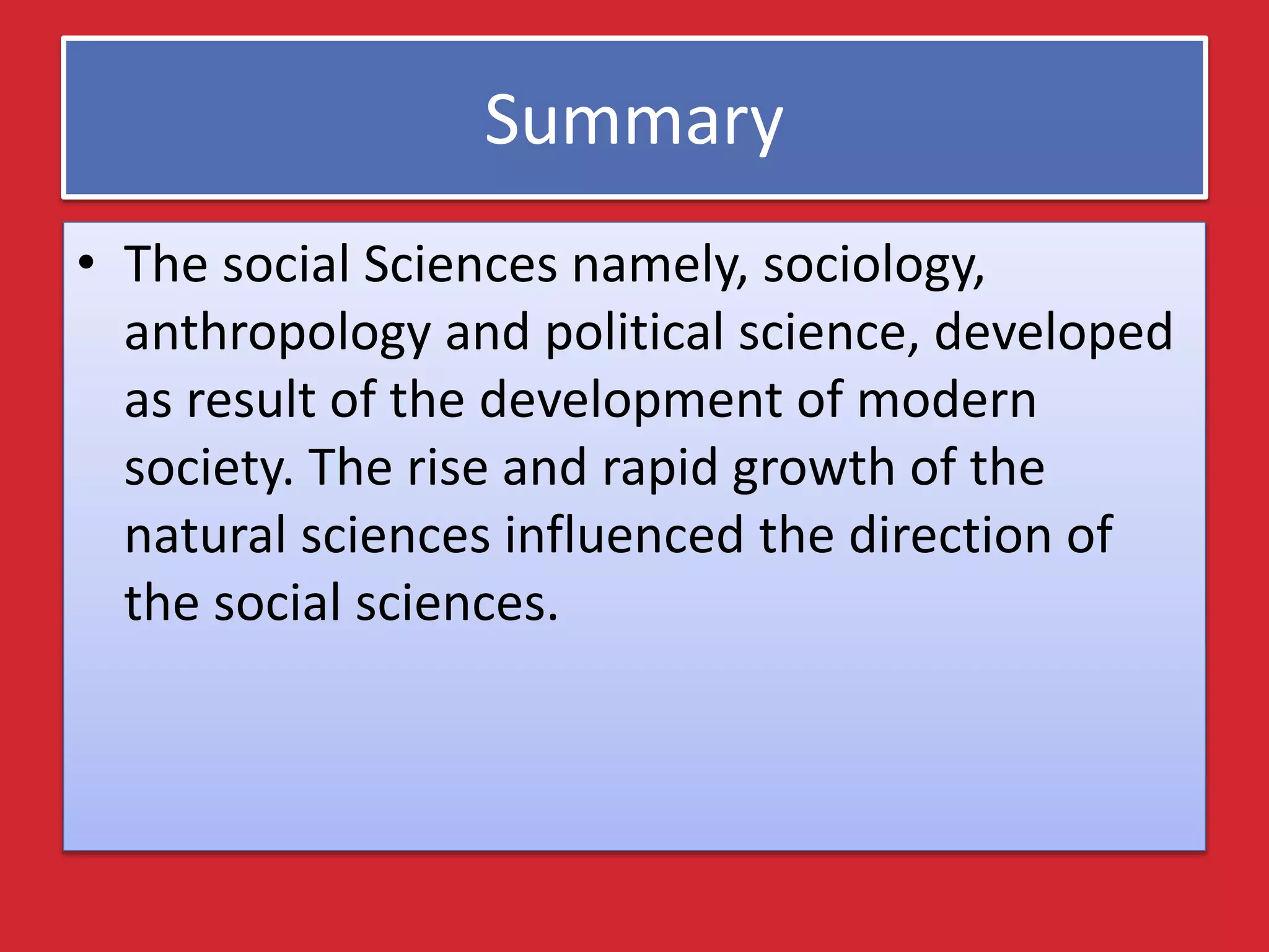 The Birth and Growth of the Social Sciences | PPTX