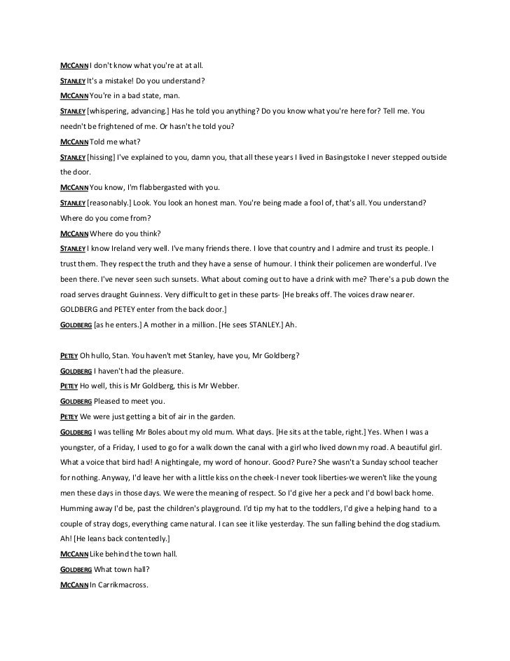 The Birthday Party Full Text