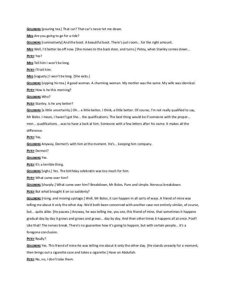 The Birthday Party Full Text