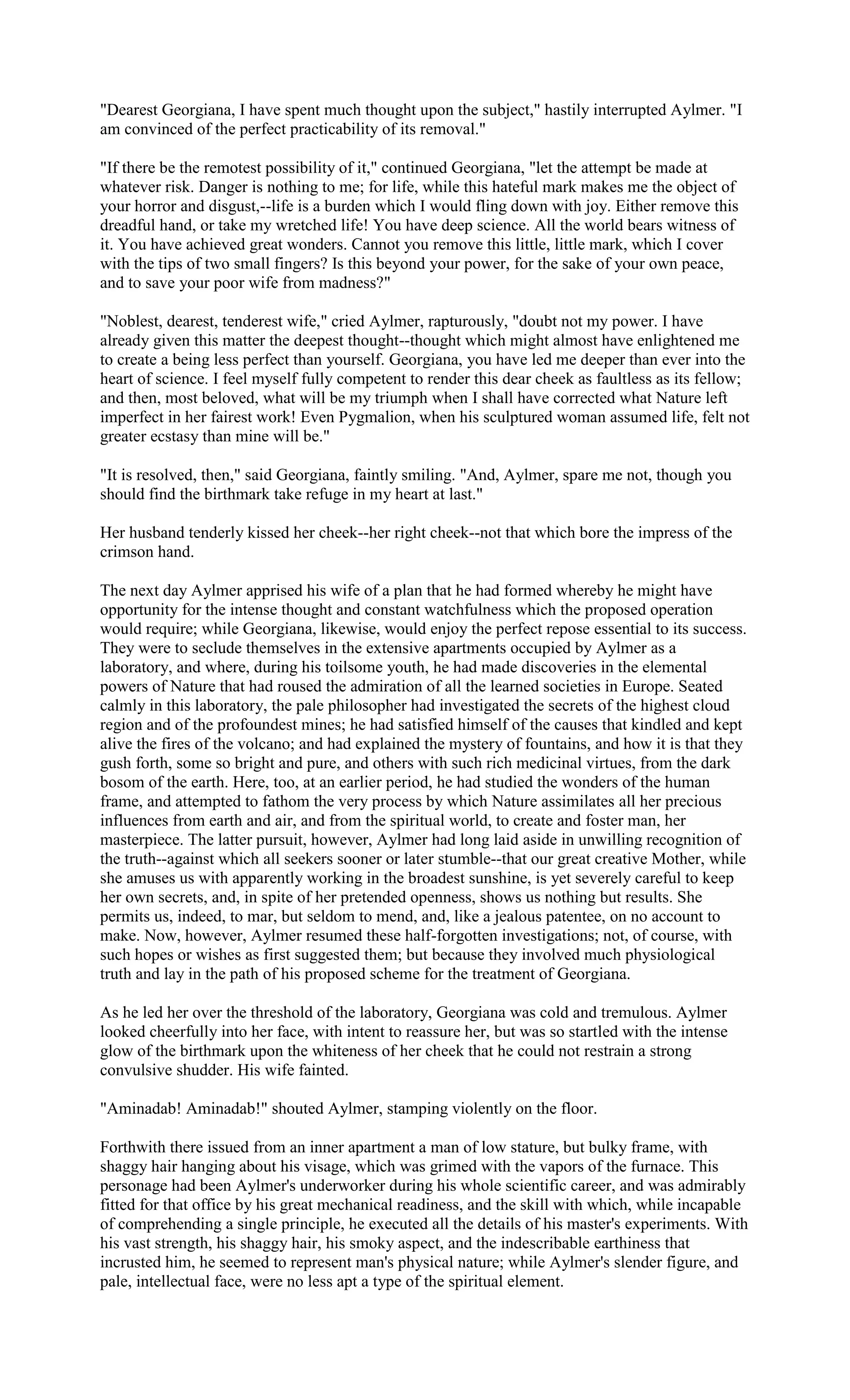 The birthmark by nathaniel hawthorne | DOCX