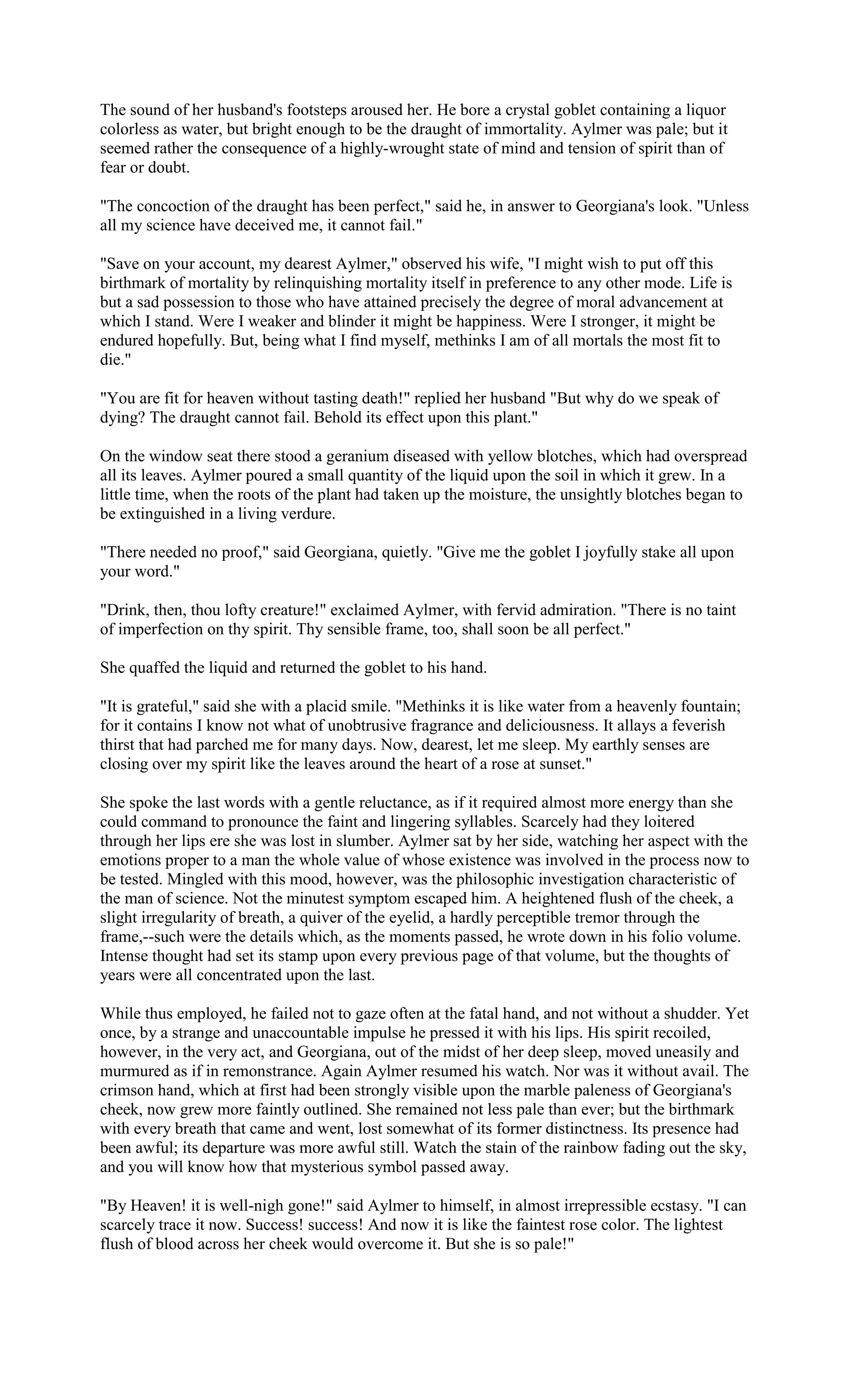 The birthmark by nathaniel hawthorne | DOCX