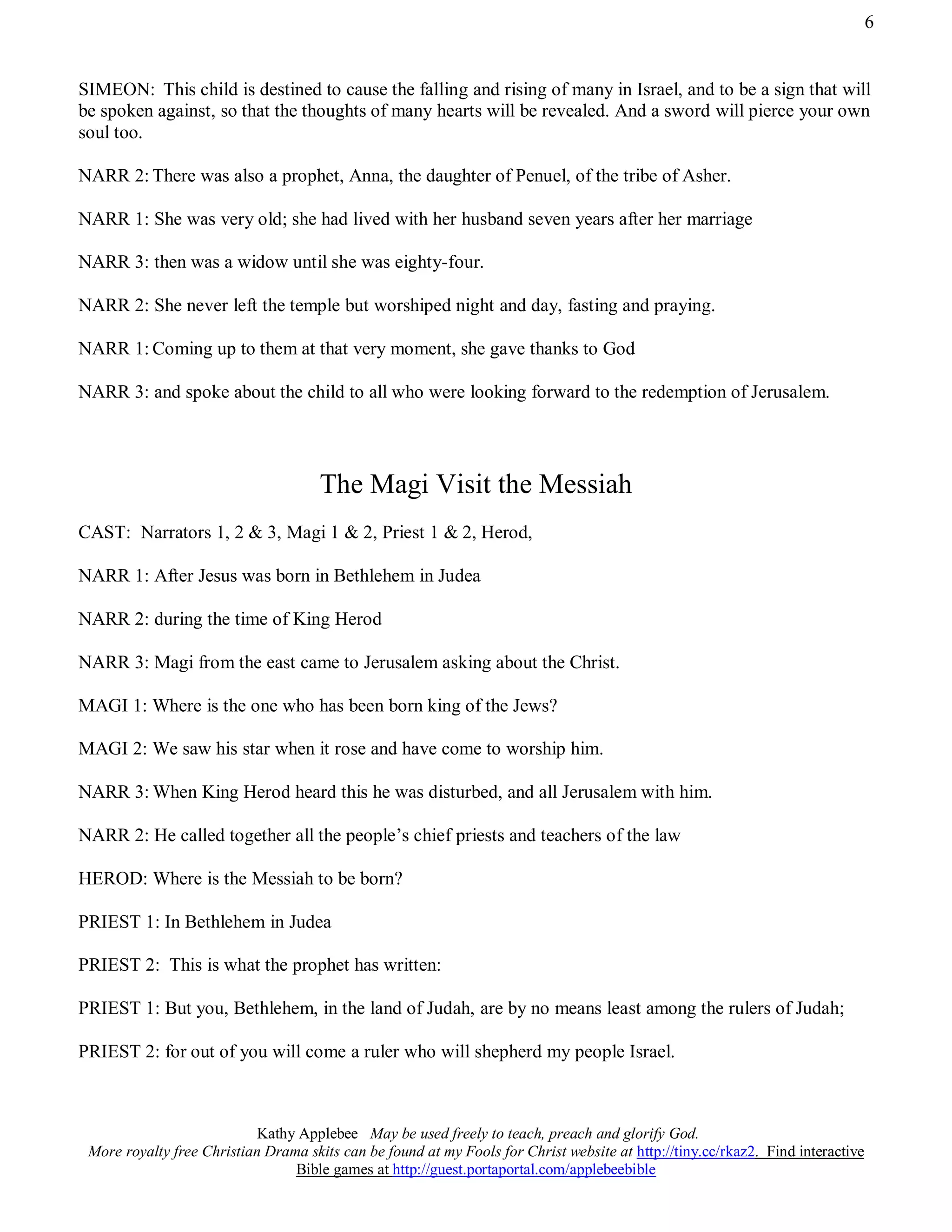The Birth of Jesus Reader's theater script | PDF