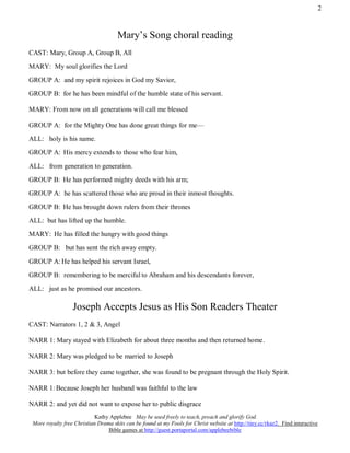The Birth of Jesus Reader's theater script | PDF