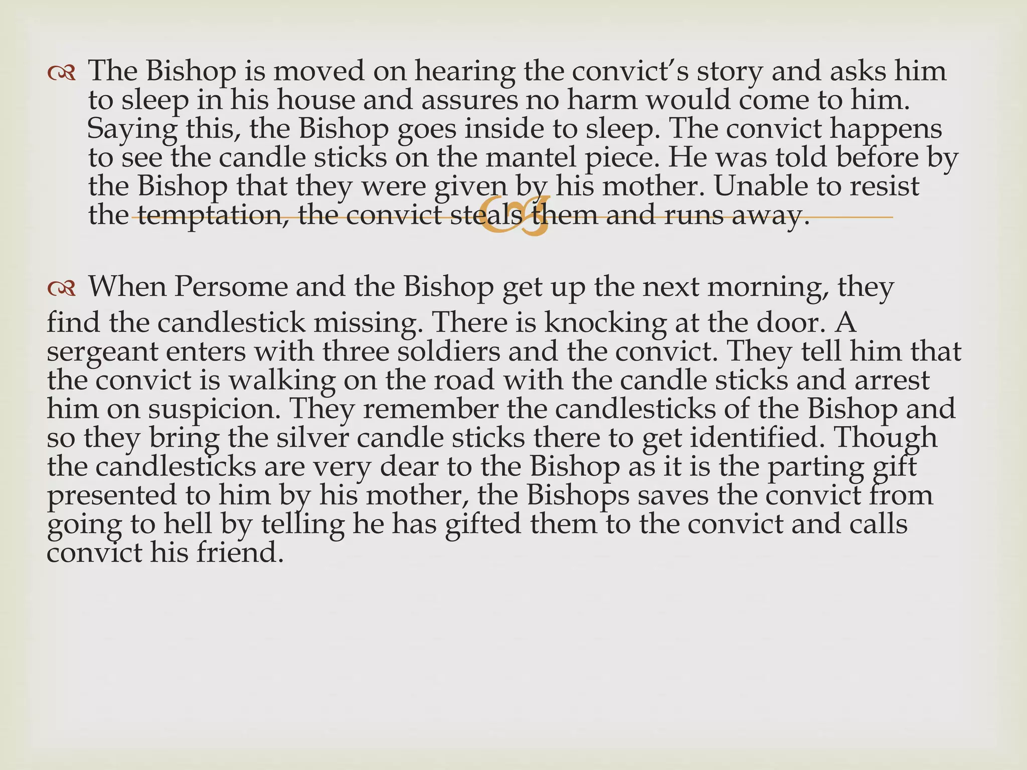 The bishop’s candlesticks | PPTX