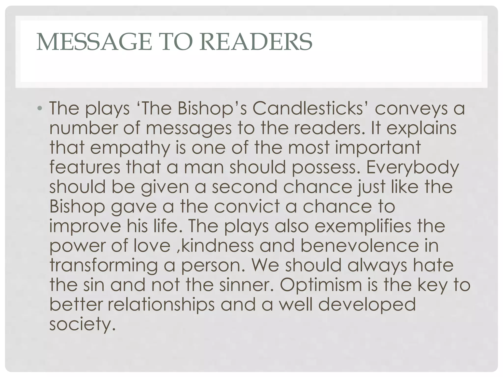 The bishop’s candlesticks PPT | PPTX