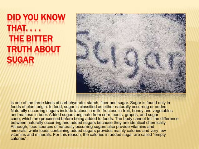 The bitter truth about sugar | PPTX