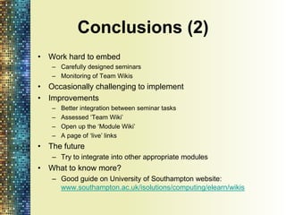 The Blackboard Wiki for Learning | PPT