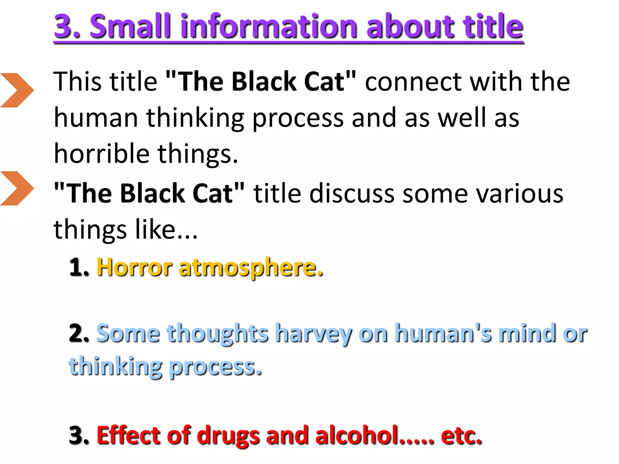 "The black cat" by Edgar Allan Poe. | PPTX