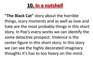 "The black cat" by Edgar Allan Poe. | PPTX