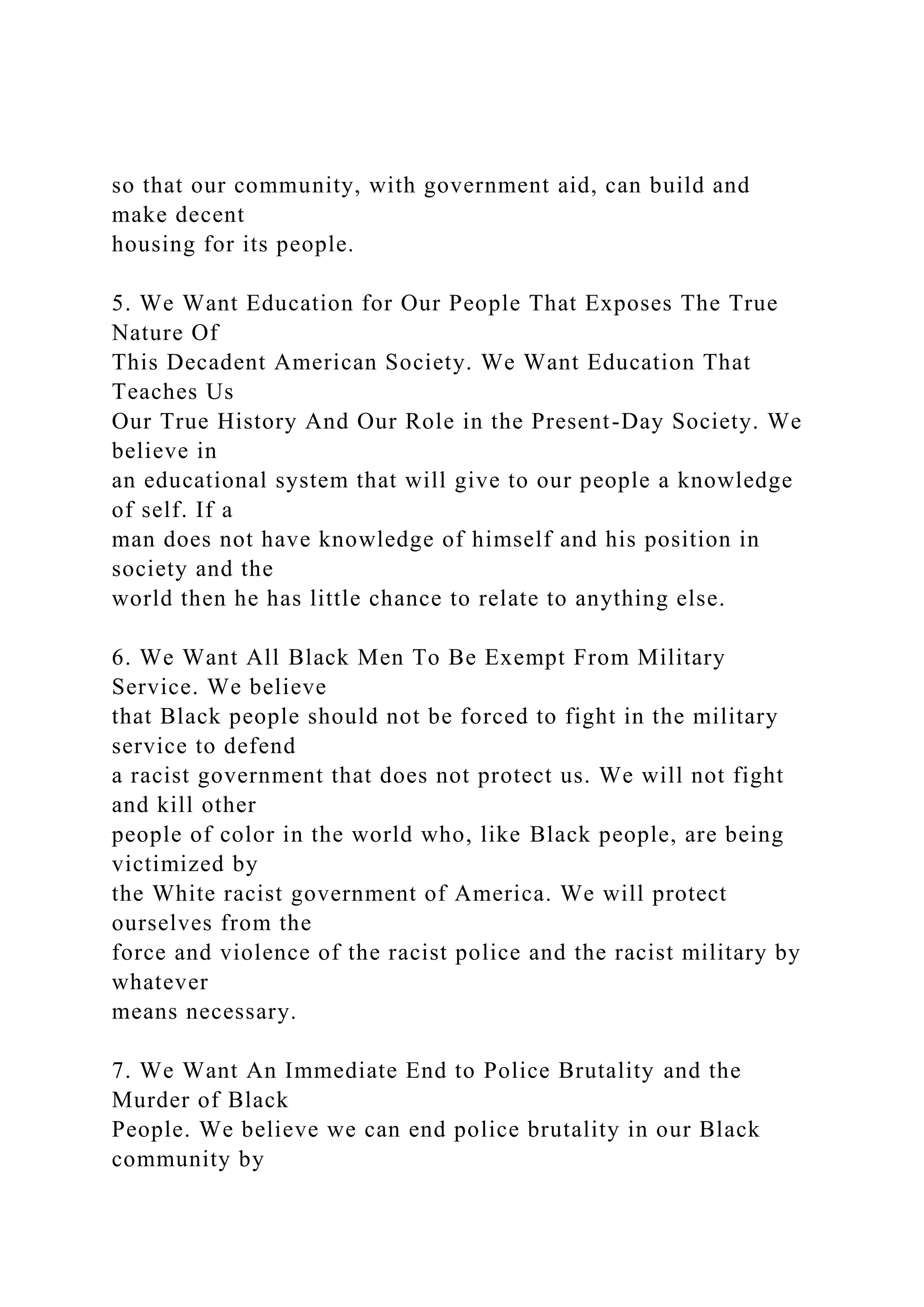 The Black Panther Party Ten-Point ProgramThe Black Panther.docx