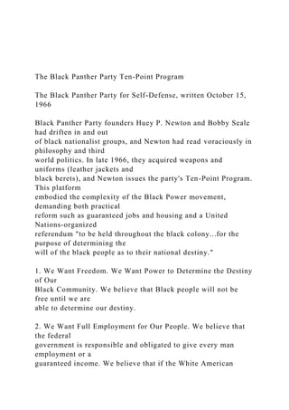 The Black Panther Party Ten-Point ProgramThe Black Panther.docx
