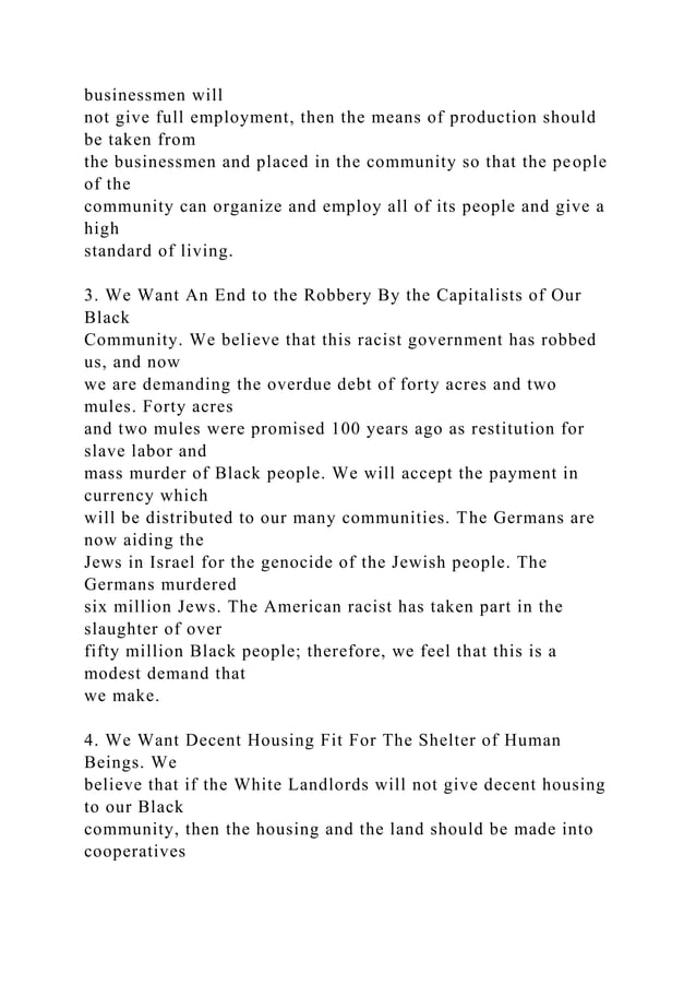 The Black Panther Party Ten-Point ProgramThe Black Panther.docx