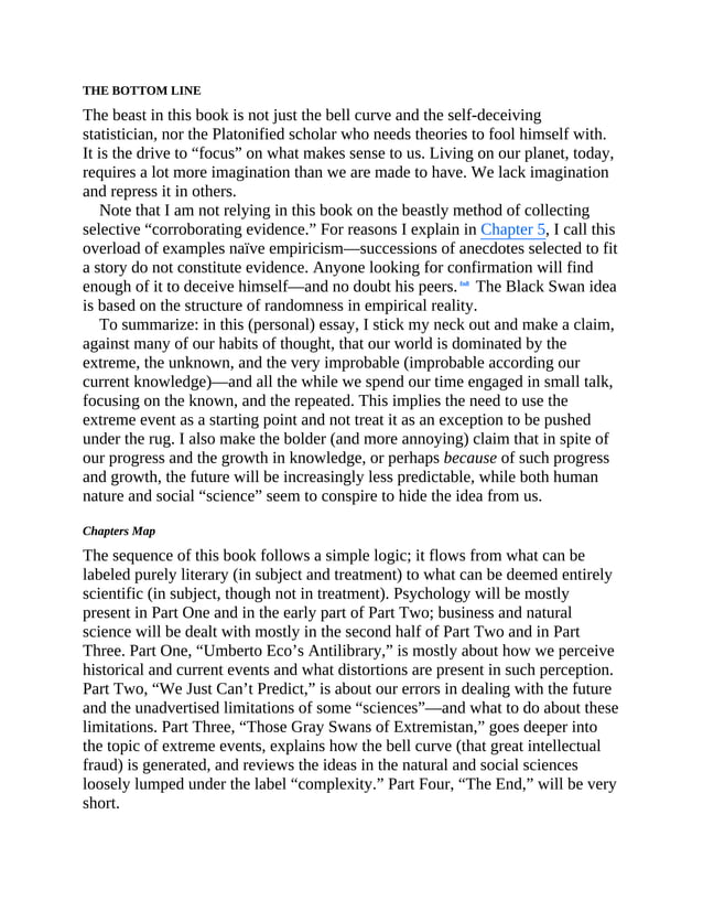 Taleb - The Black Swan | PDF | Science
