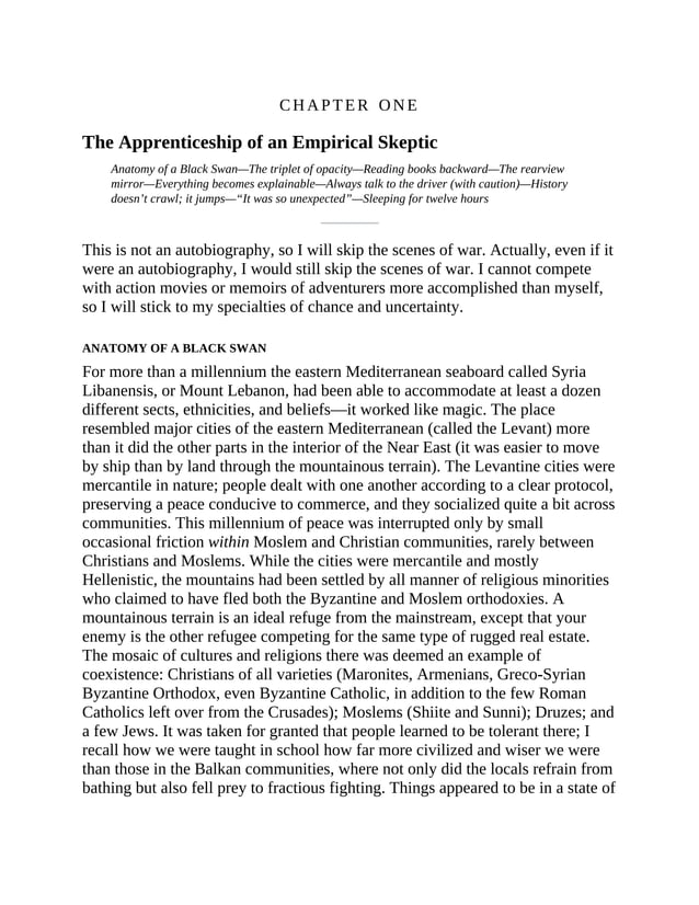 Taleb - The Black Swan | PDF | Science