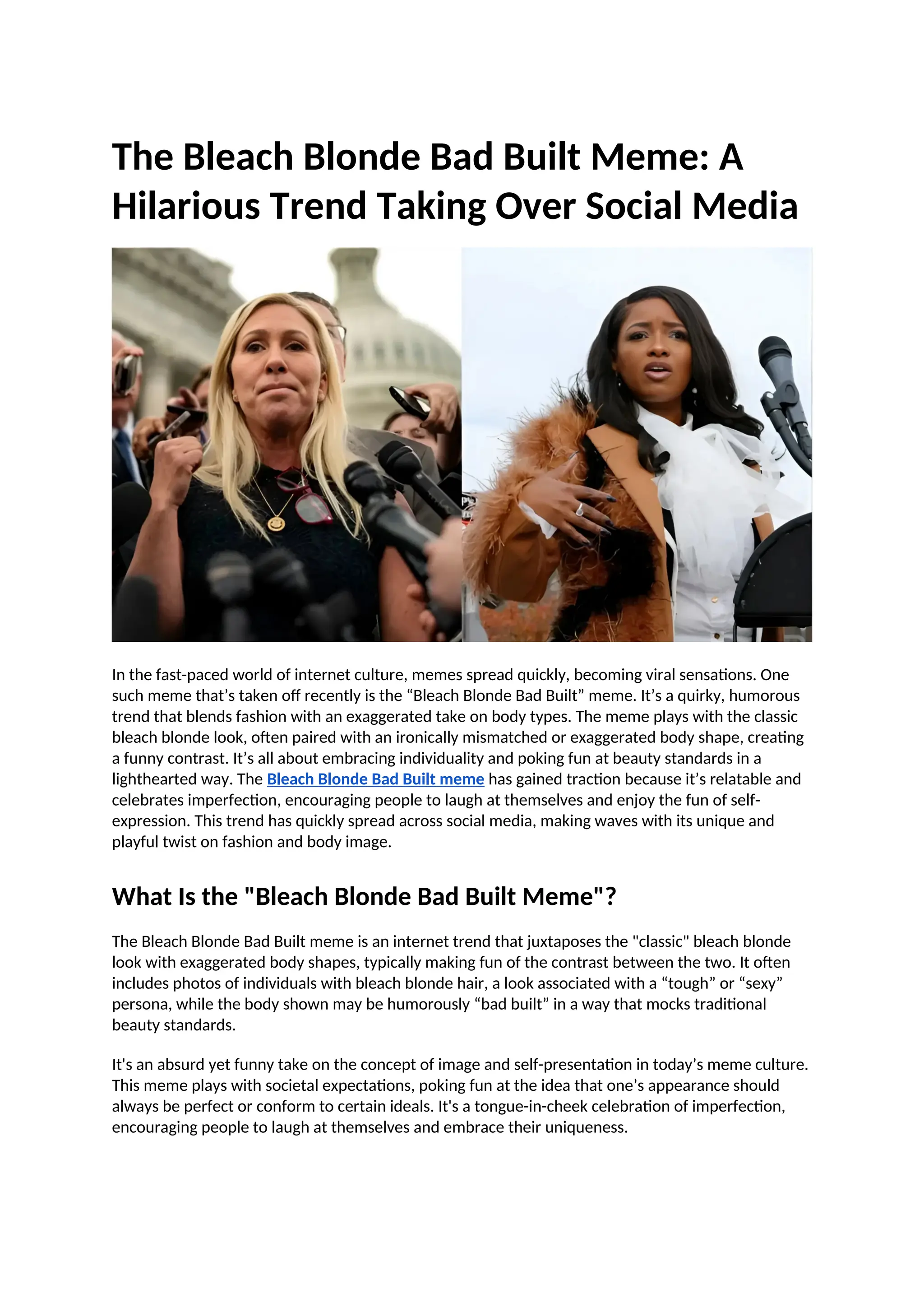 The Bleach Blonde Bad Built Meme A Hilarious Trend Taking Over Social ...