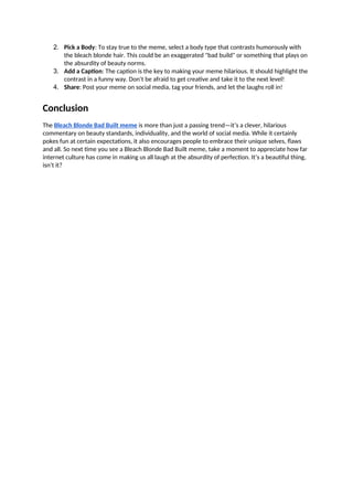 The Bleach Blonde Bad Built Meme A Hilarious Trend Taking Over Social ...