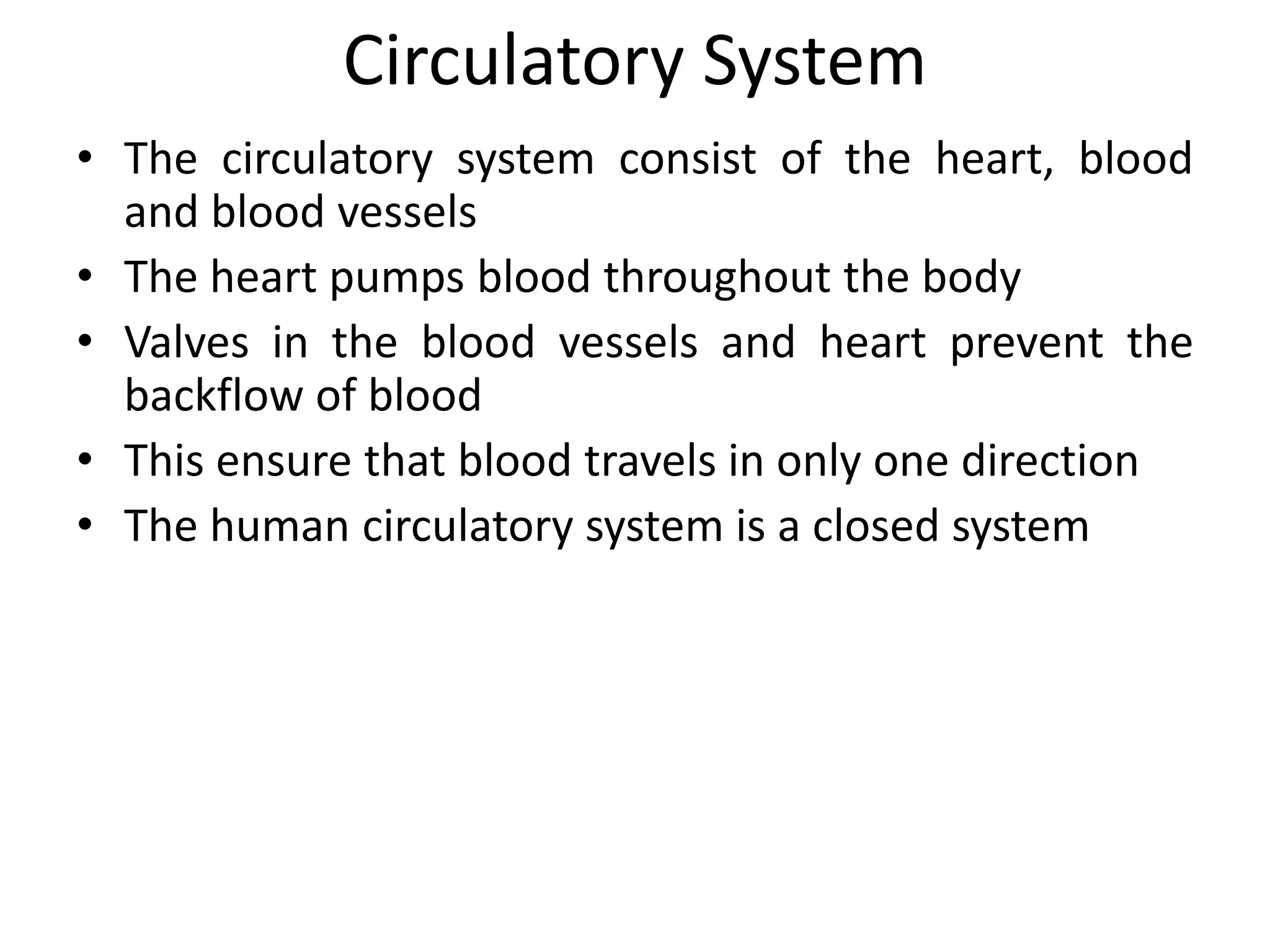 The blood circulatory system IGCSE | PPTX