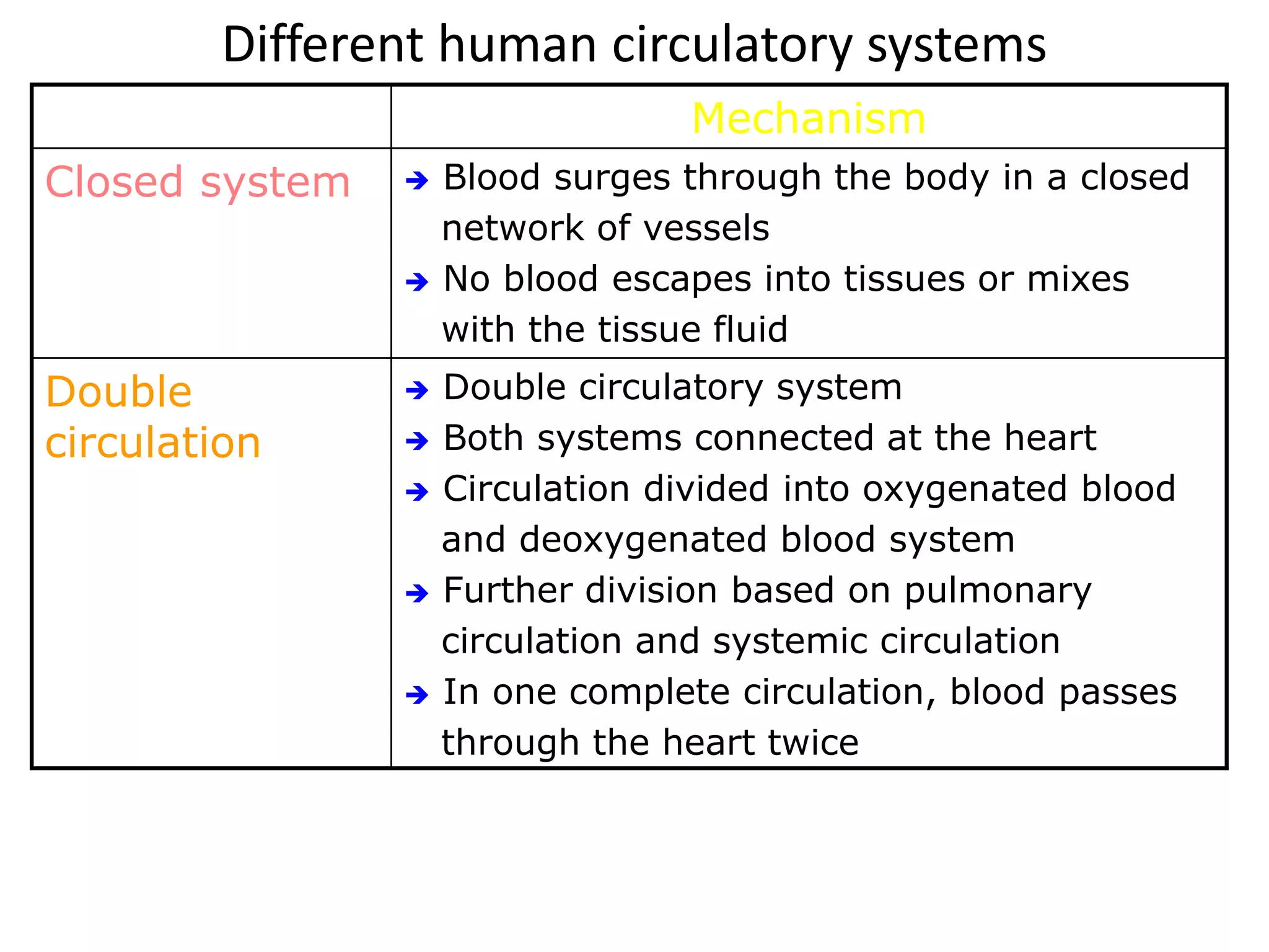 The blood circulatory system IGCSE | PPTX